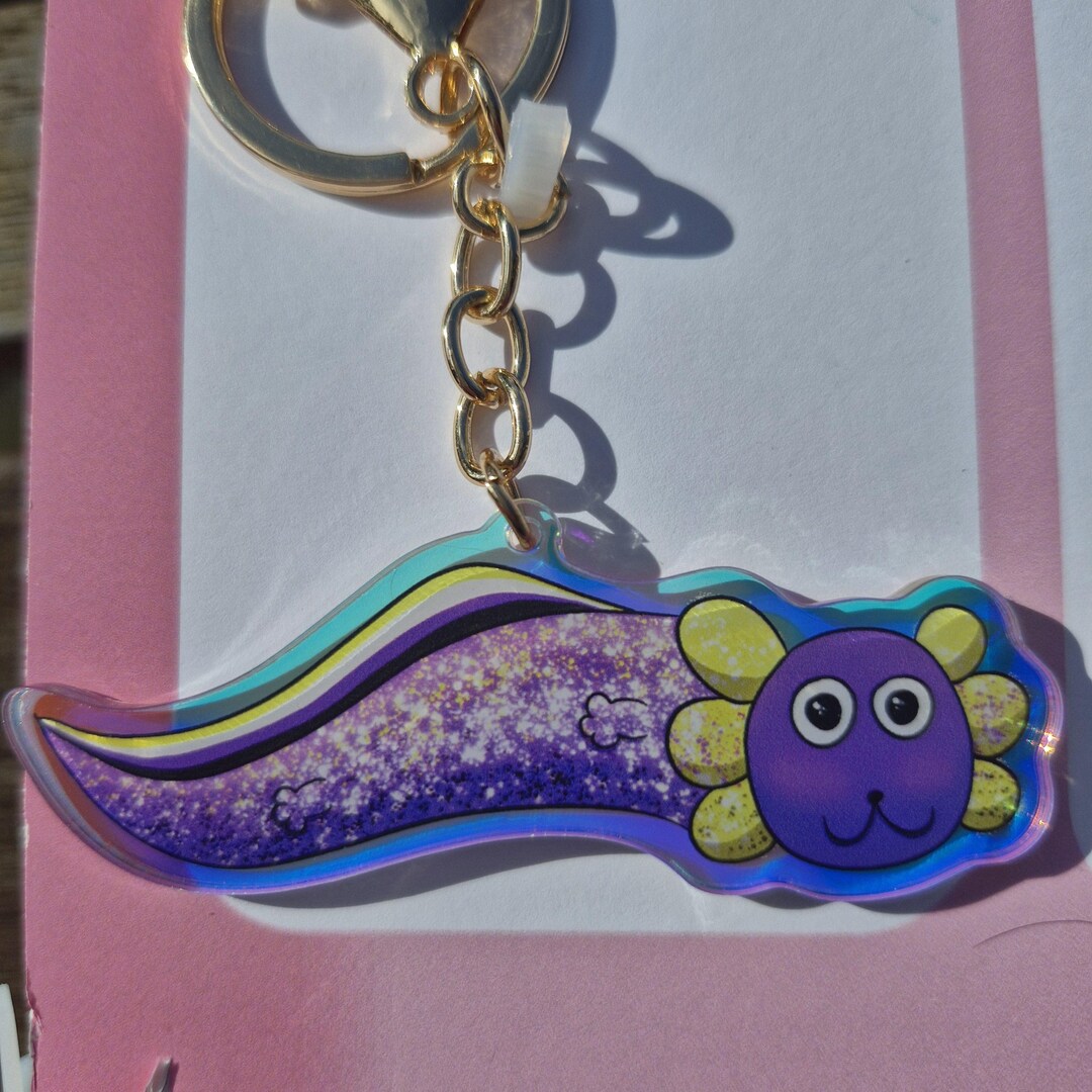 Non-binary Pride Axolotl Keychain - Etsy