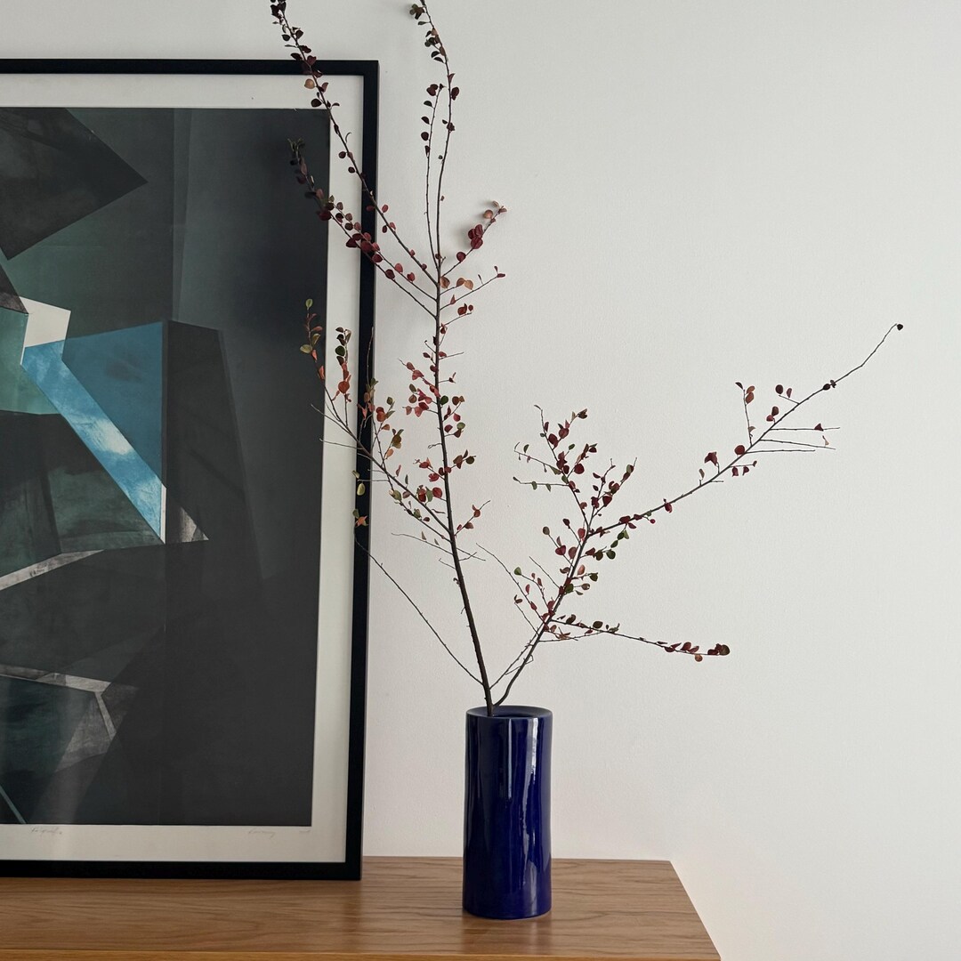 Indigo Modern Ceramic Vase | Accent Piece | Minimalistic Design - Etsy