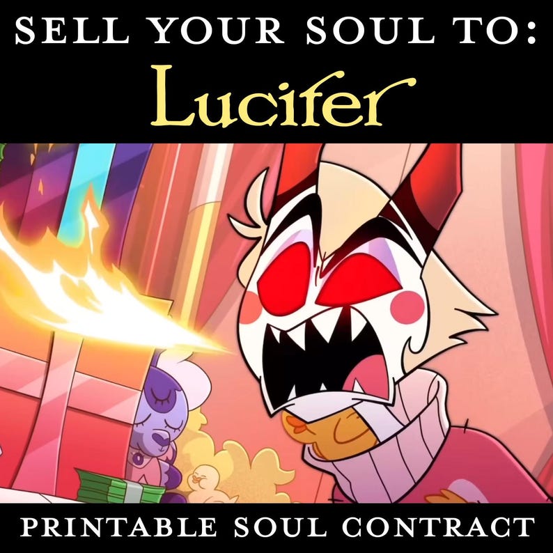 Sell Your Soul to Lucifer - Printable Contract - Etsy
