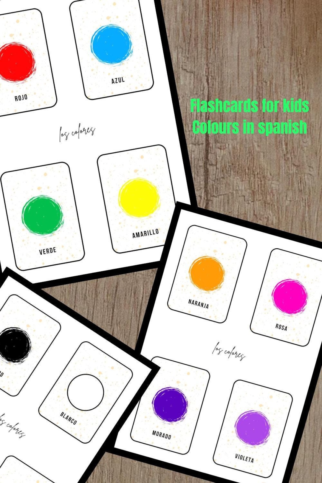 Spanish Colors Flashcards - Spanish Color Cards (PDF - Save and Print ...