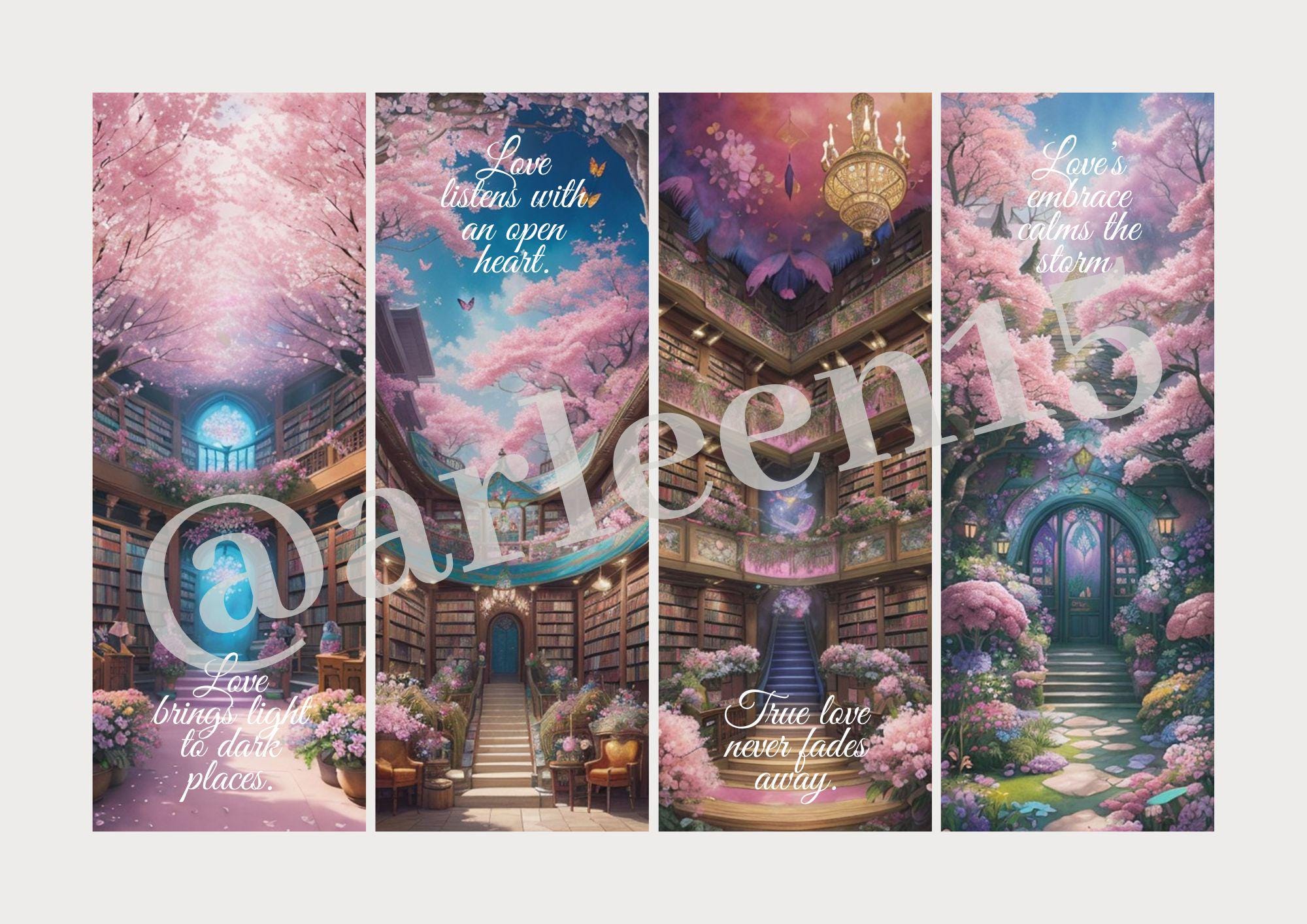 Printable LOVE Collectible PASTEL Bookmarks - Etsy