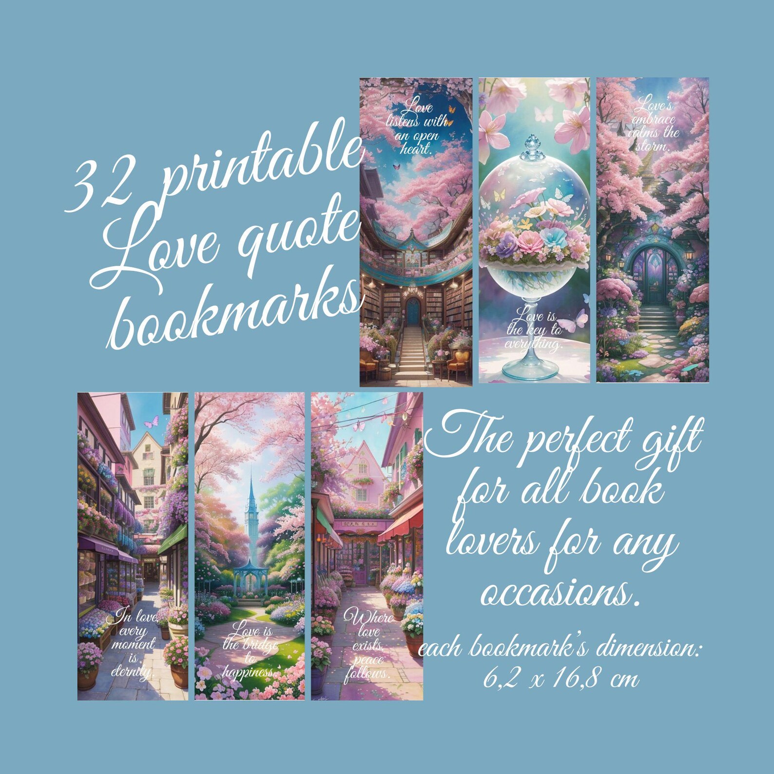 Printable LOVE Collectible PASTEL Bookmarks - Etsy