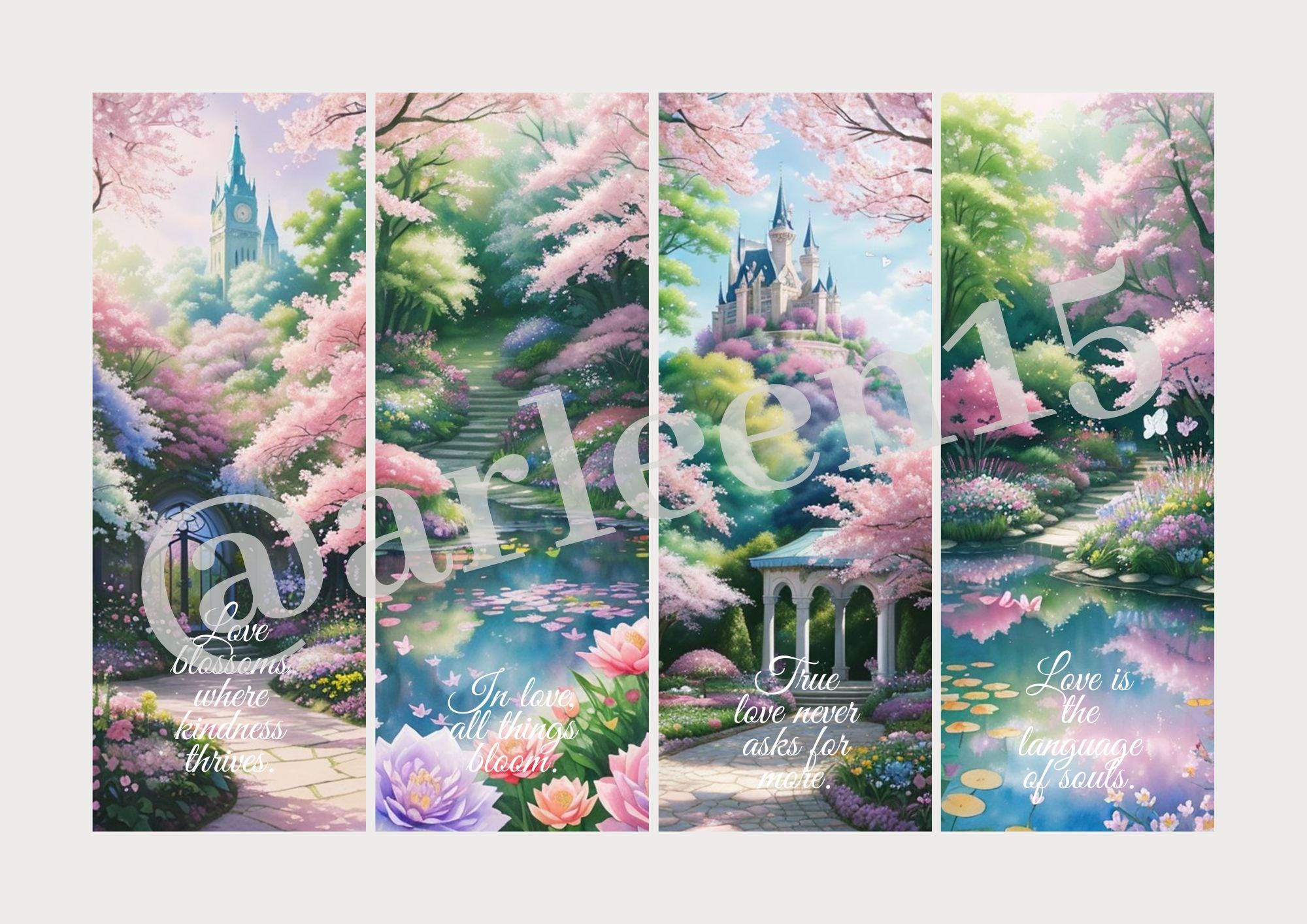 Printable LOVE Collectible PASTEL Bookmarks - Etsy