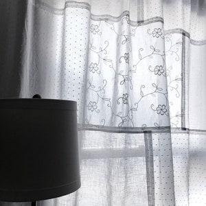 Patchwork Curtain, Rustic Shabby, French Country, Romantic White ...