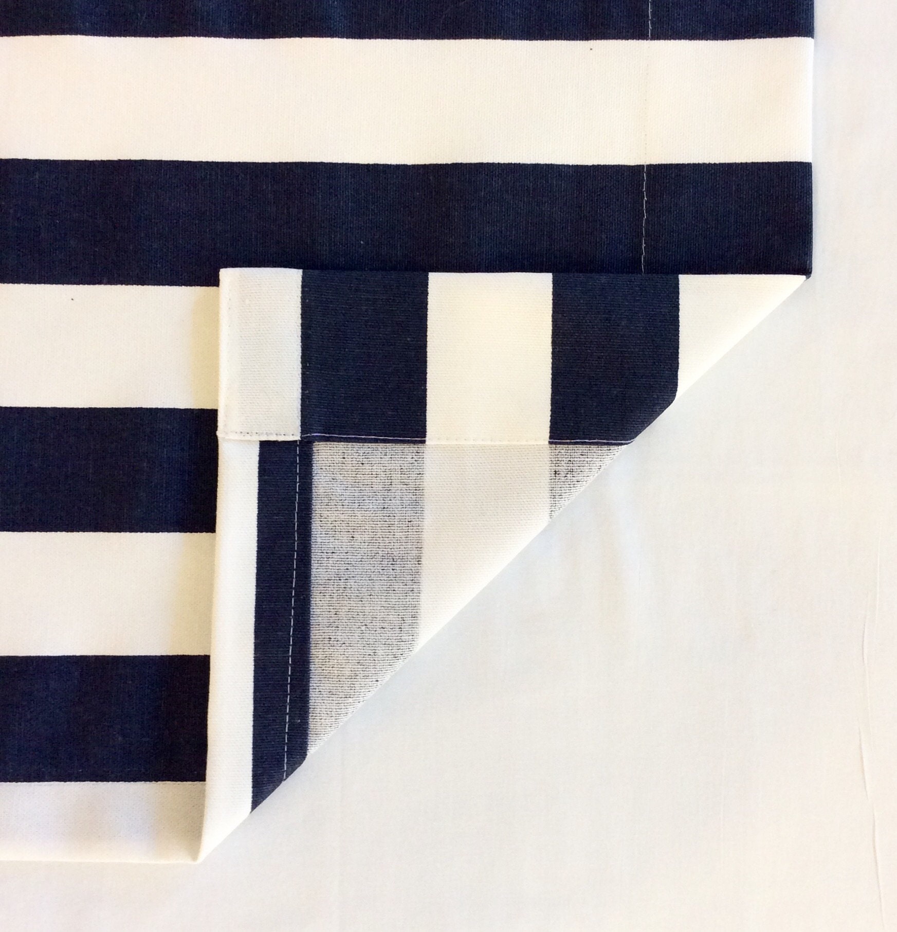 Canopy Stripe Curtain Single Panel Any Length Cotton | Etsy