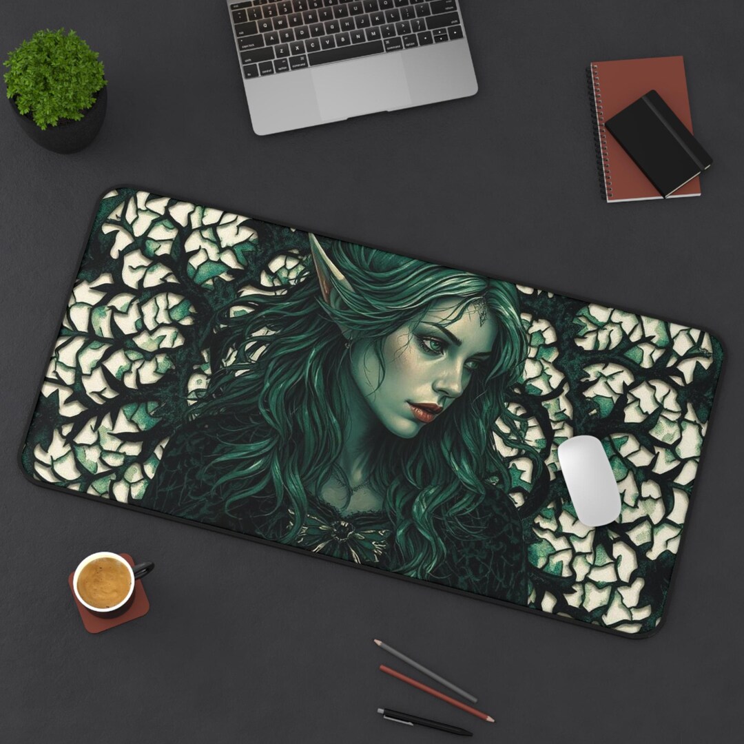 Desk Mat, Elven Woman Design - Gaming Mouse Pad, Office Desk ...