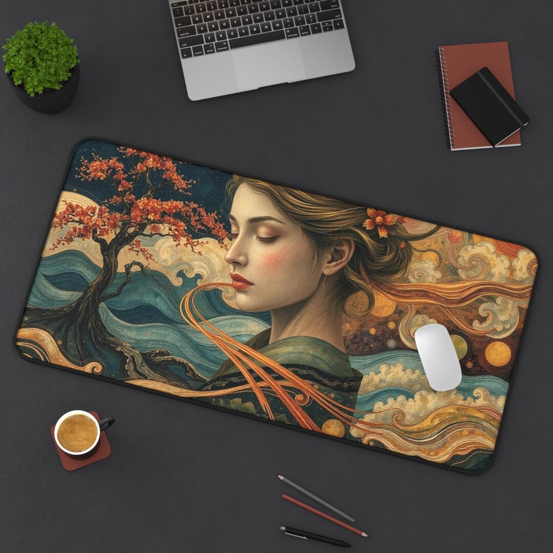 Desk Mat, Optical Illusion Desk Pad, Intricate Frantic Design Mouse Pad ...