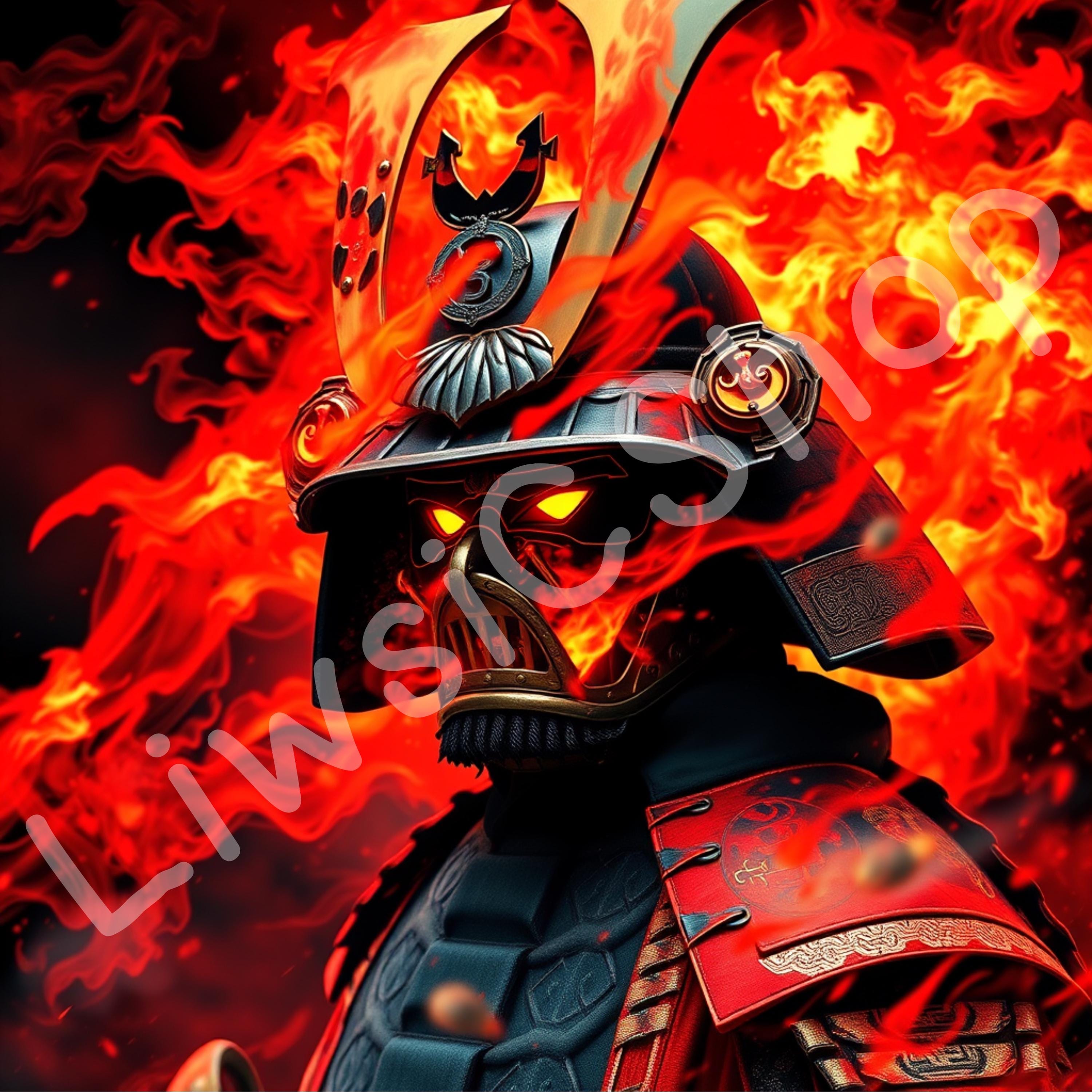 Samurai Full Blaze V1|samurai| Blaze | Digital Art Print | Wall Art ...