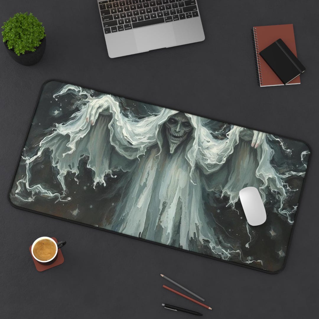 Ghostly Desk Mat, Creepy Halloween Mouse Pad, Spooky Office Decor ...