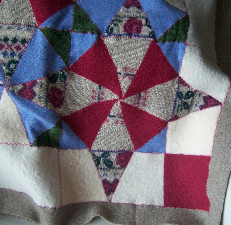 Recycled Wool Lap Baby Blanket/ Kaleidoscope Pattern - Etsy