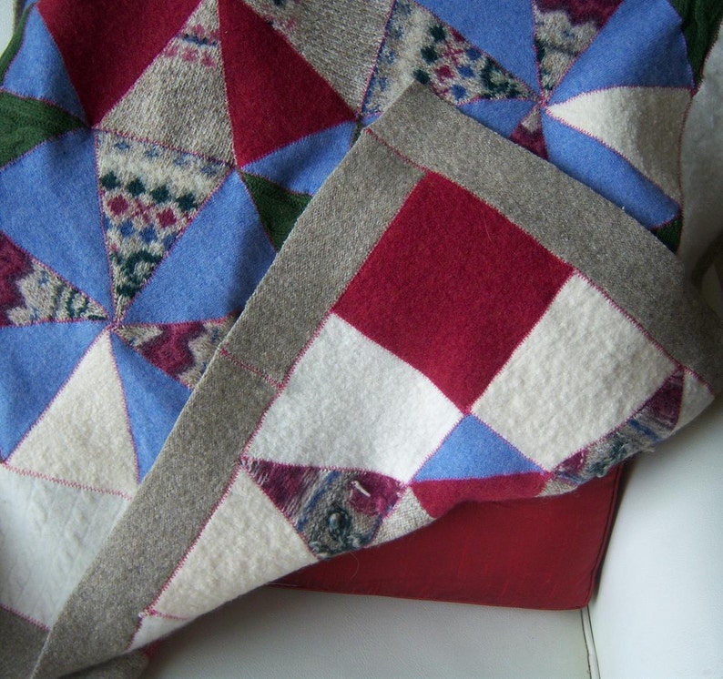 Recycled Wool Lap Baby Blanket/ Kaleidoscope Pattern - Etsy
