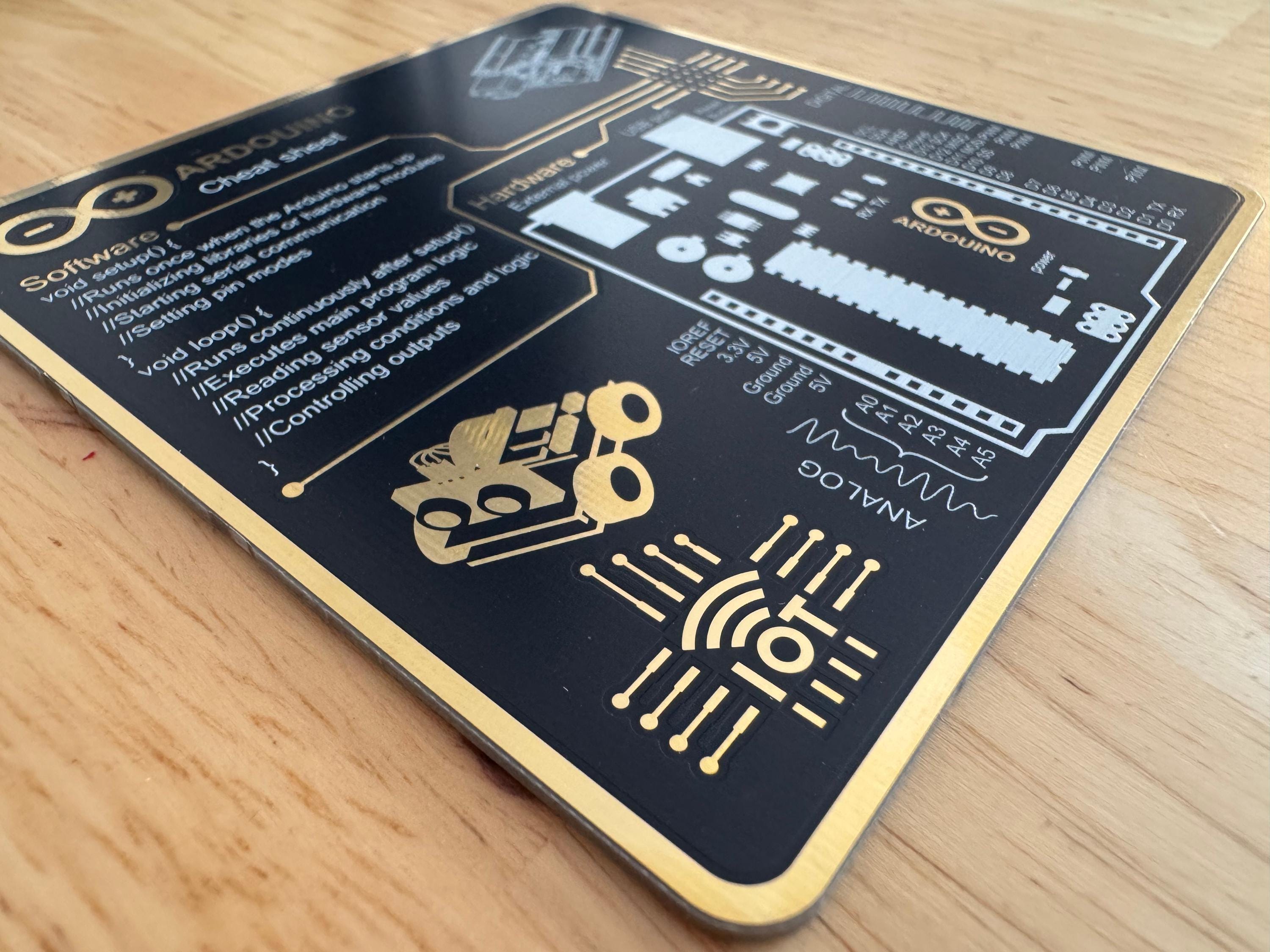 Arduino PCB Cheat Sheet Coasters: Gold Trace Printed Circuit Board - Etsy