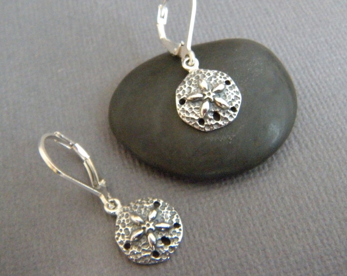 Tiny Sterling Silver Sand Dollar Earrings Petite Delicate Dainty Simple ...
