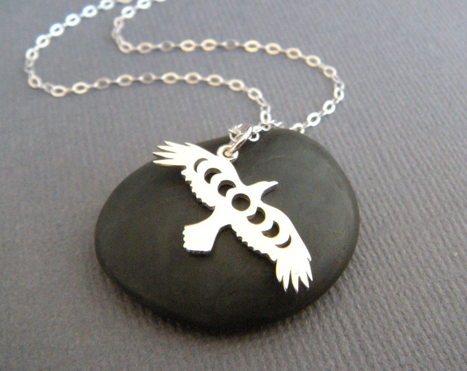 Sterling Silver Raven Moon Phases Necklace, Lunar Calendar Pendant 1 ...