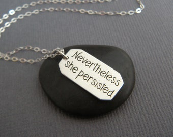 Nevertheless She Persisted Sterling Silver Necklace Hand - Etsy