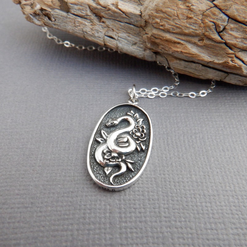 Silver Snake Charm - Etsy