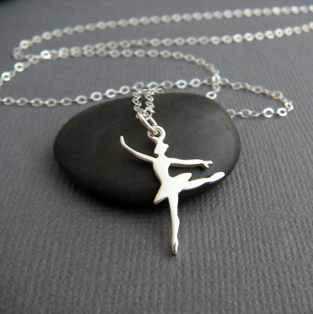 Sterling silver ballet dancer necklace pirouette pirouetting | Etsy