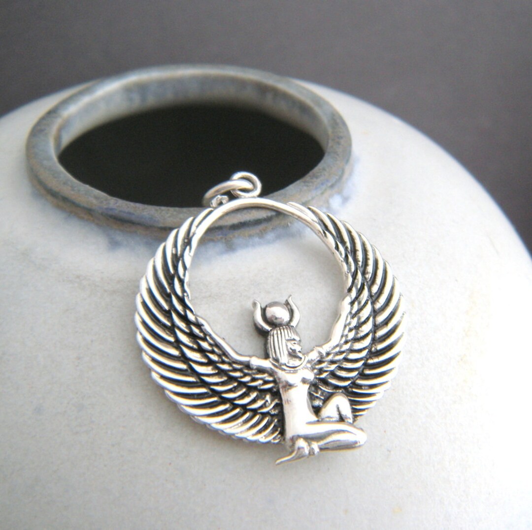 Sterling Silver Egyptian Goddess Necklace Small Isis Fertility Marriage ...