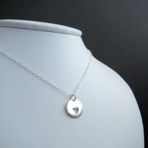 Simple Heart Necklace. Small Silver Heart. Everyday Necklace. Circle ...