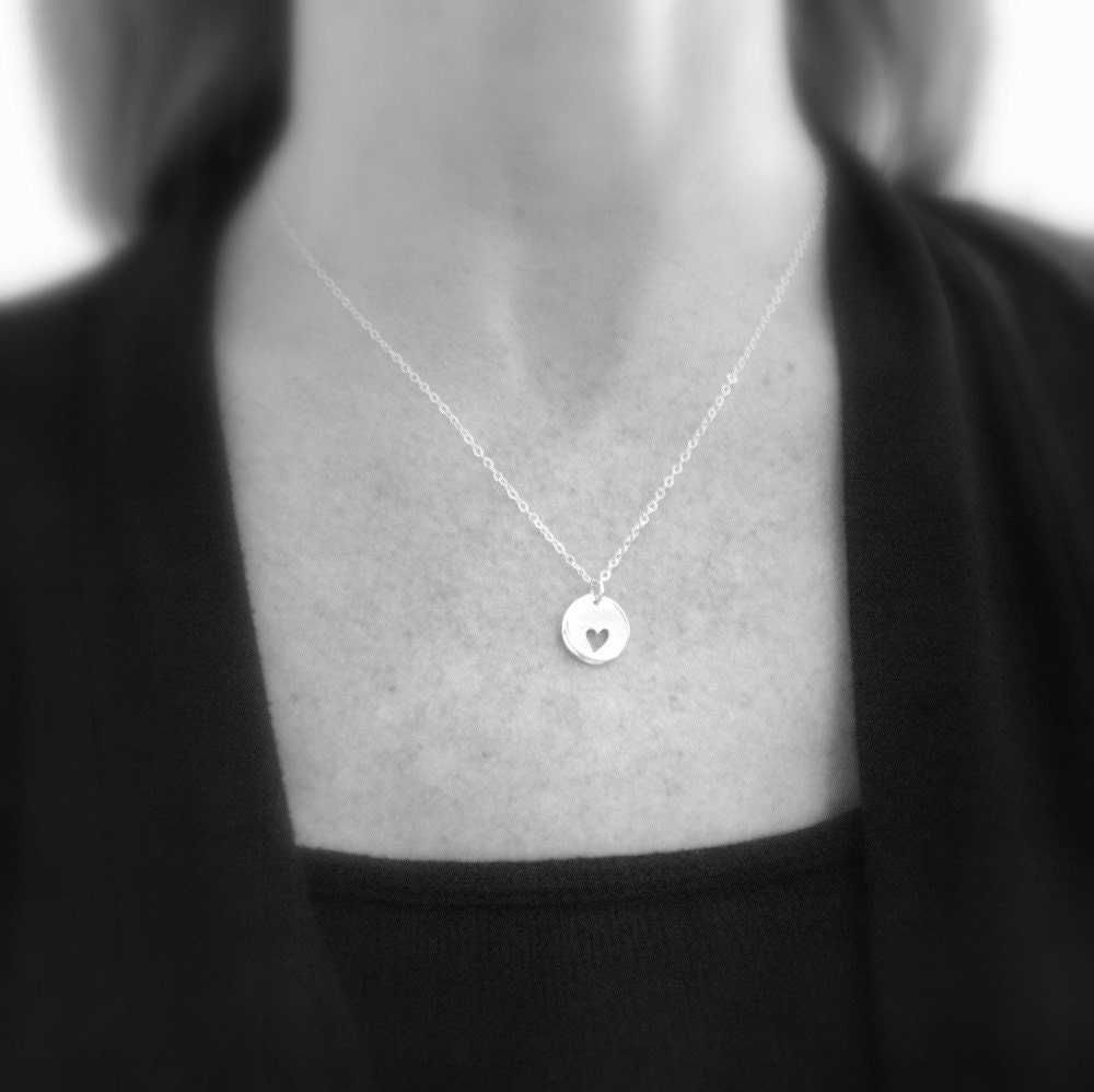 Simple Heart Necklace. Small Silver Heart. Everyday Necklace. | Etsy