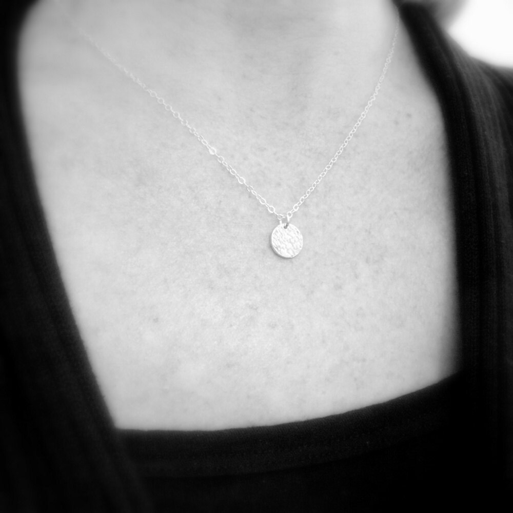 Simple Silver Circle Necklace Sterling Silver Pendant. - Etsy