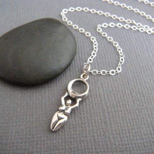 Silver Tree Goddess Pendant Smalllady Tree Pendantunique | Etsy