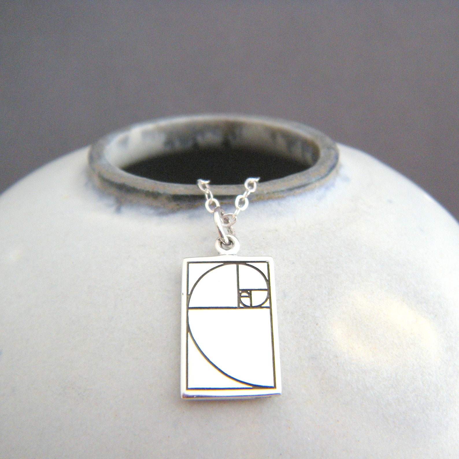 Sterling Silver Golden Ratio Necklace Small Geometric Math - Etsy
