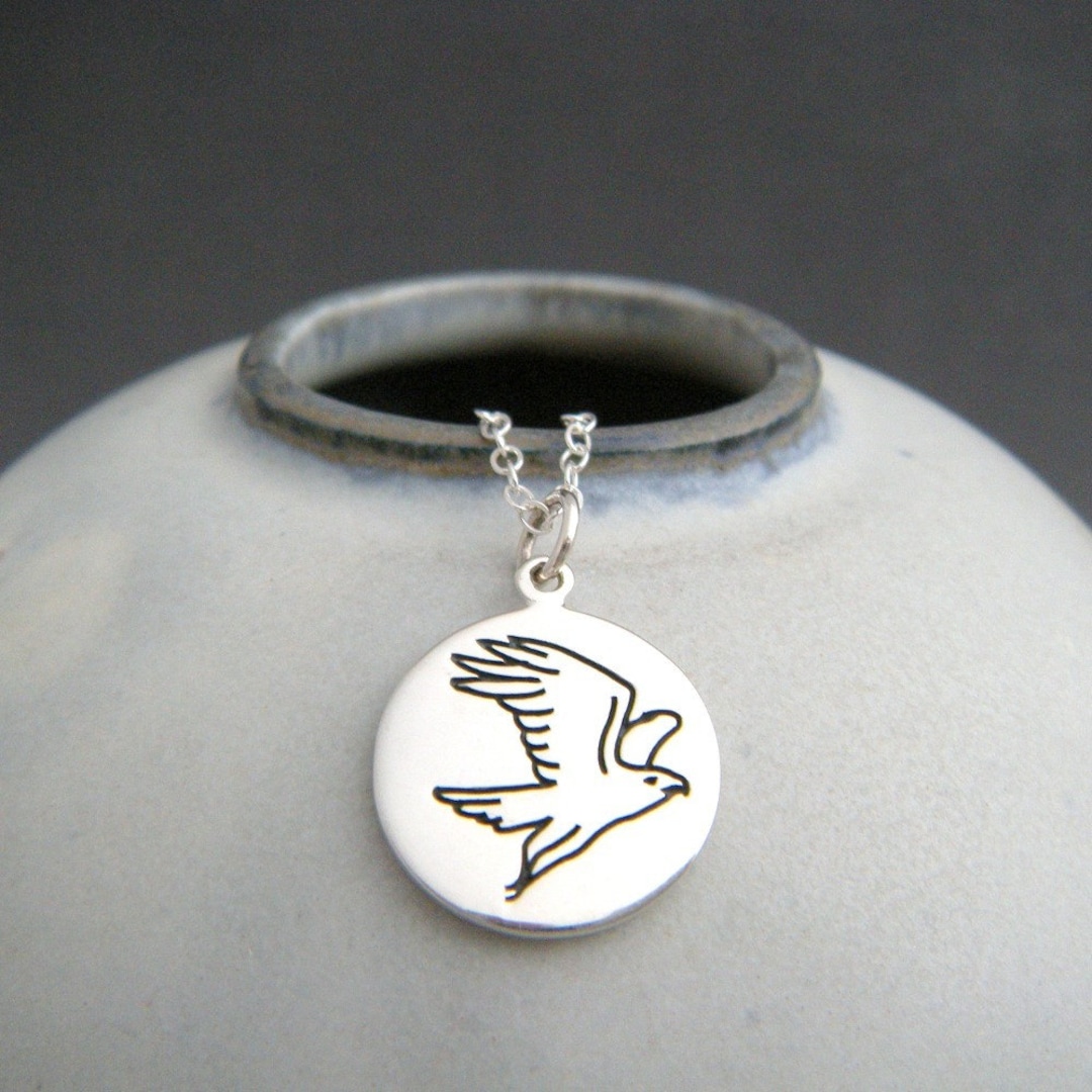 Sterling Silver Falcon Necklace, Spirit Animal Pendant - Etsy