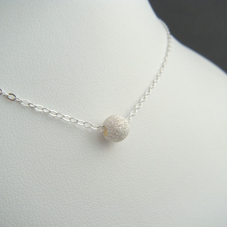 Simple Bead Necklace. Small Round Ball Sterling Silver | Etsy