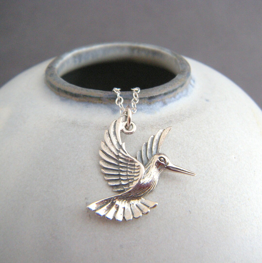 Collier colibri en argent sterling petit pendentif doiseau réaliste ...