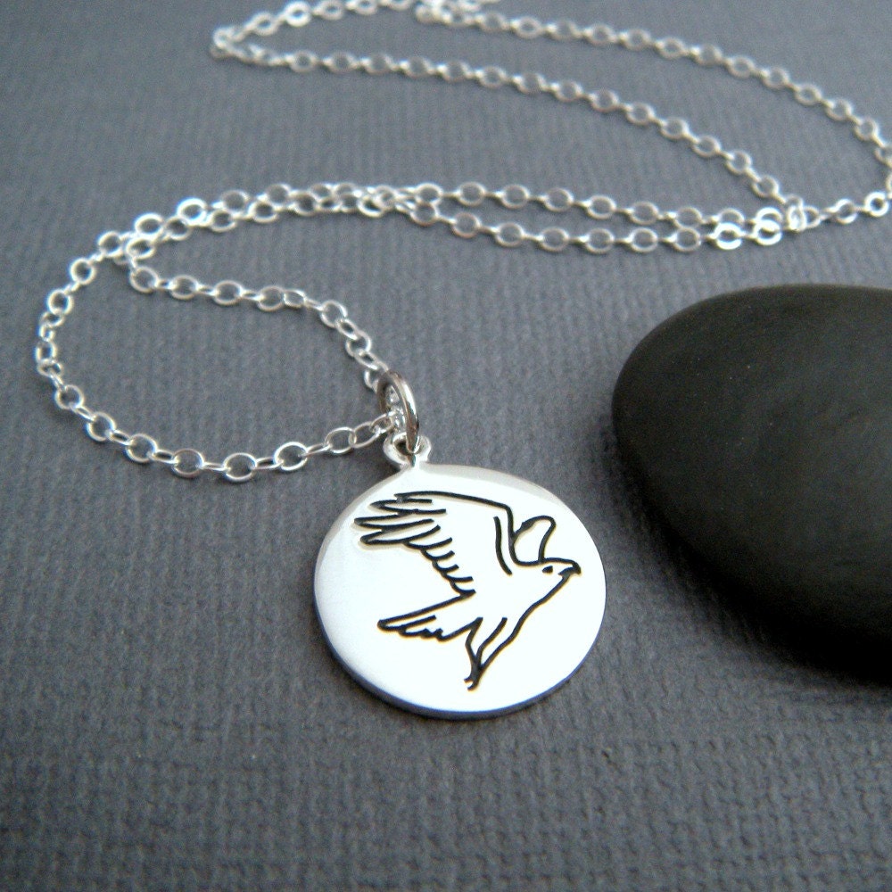 Sterling silver falcon necklace. spirit animal charm. power | Etsy