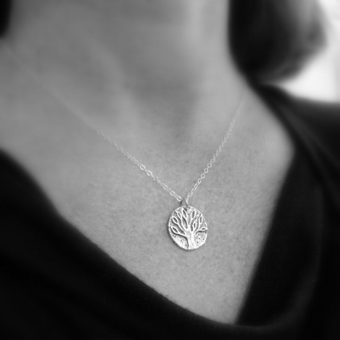 Rustic Silver Tree of Life Necklace. Sterling Silver Nature - Etsy