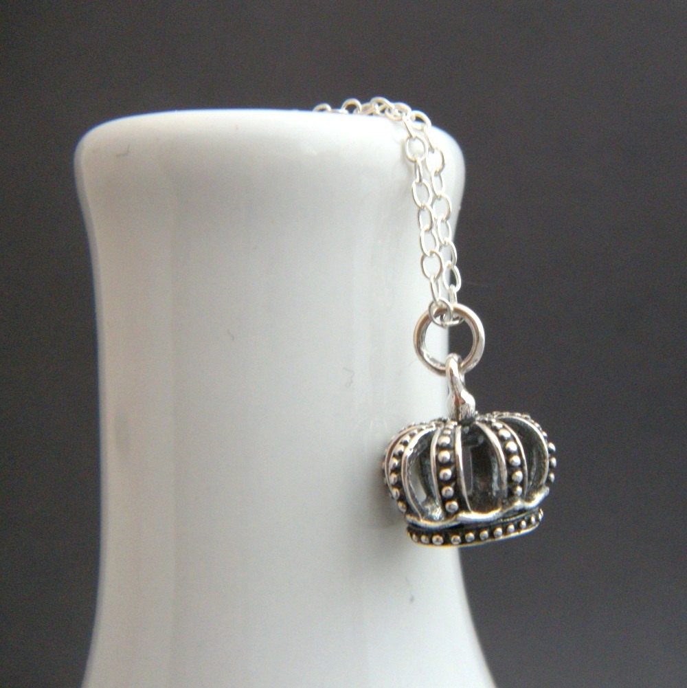 Silver Crown Necklace. Sterling Silver. Small Princess King - Etsy