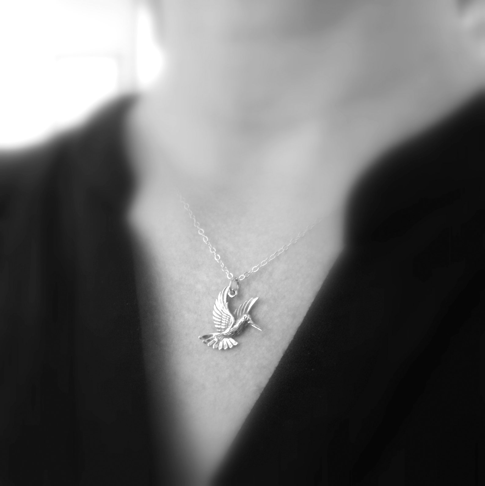 Collier colibri en argent sterling petit pendentif doiseau - Etsy France