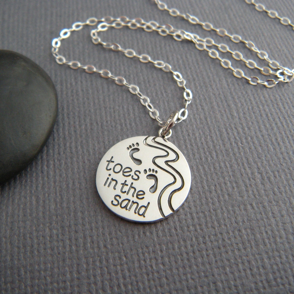 Sterling Silver Toes in the Sand Necklace Small Footprint Foot - Etsy