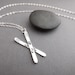 Tiny Sterling Silver Skis Necklace Small Winter Charm Womens Sports ...