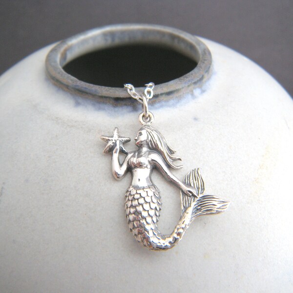 Silver Mermaid Charm - Etsy