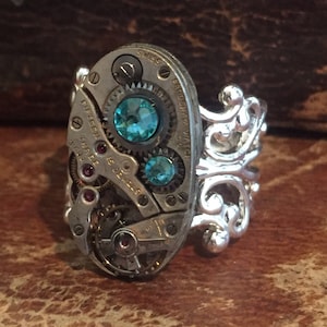 Back in Time XI- Steampunk Ring - Repurposed Recycled Beautiful ...