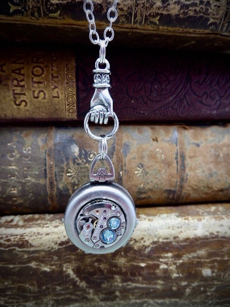Locket - Steampunk Jewelry Necklace - Hand Holding Double Locket ...