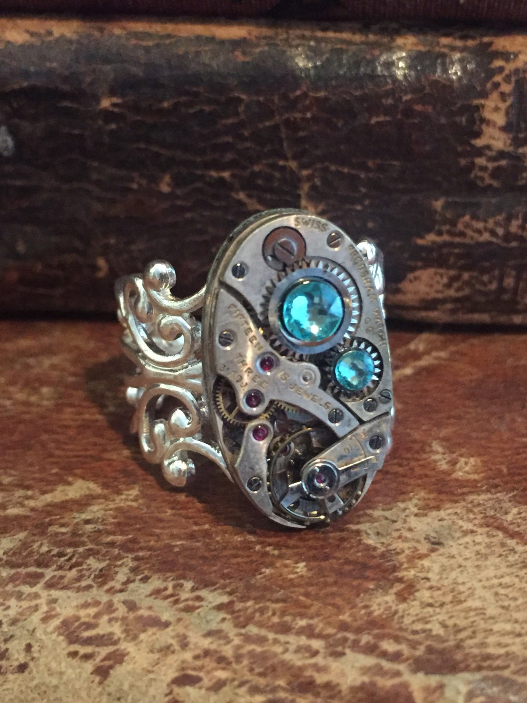 Back in Time XI- Steampunk Ring - Repurposed Recycled Beautiful ...