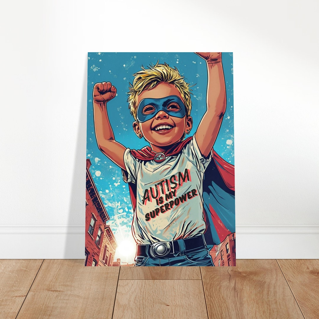 Autism Superhero Wall Art 'ADHD is My Superpower' Motivational Print ...