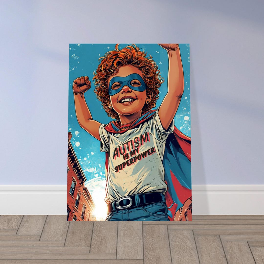Autism Superhero Boy Poster 'autism is My Superpower' Uplifting Art ...