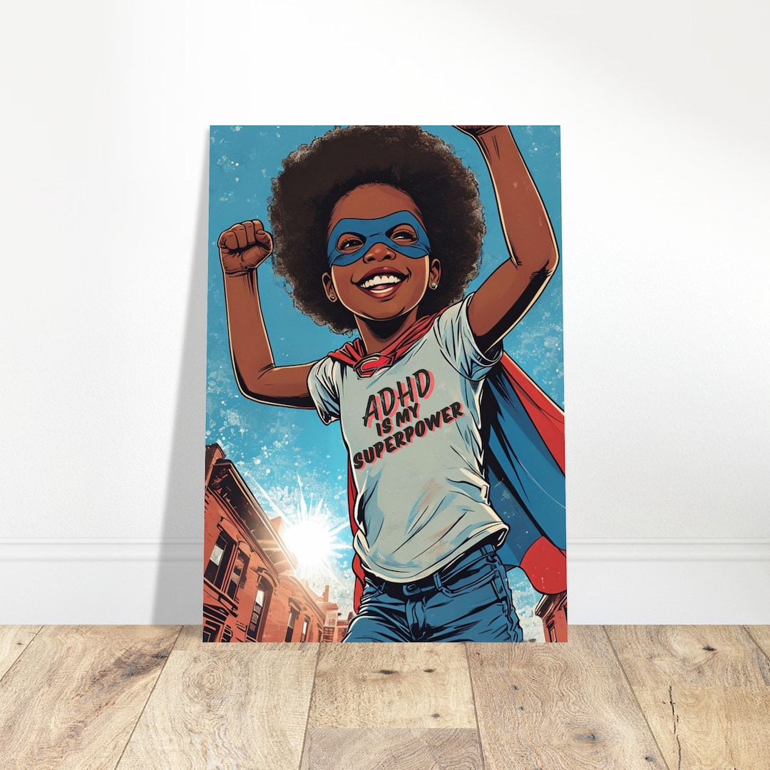 ADHD Superhero Poster for Girls 'ADHD is My Superpower' Inspirational ...