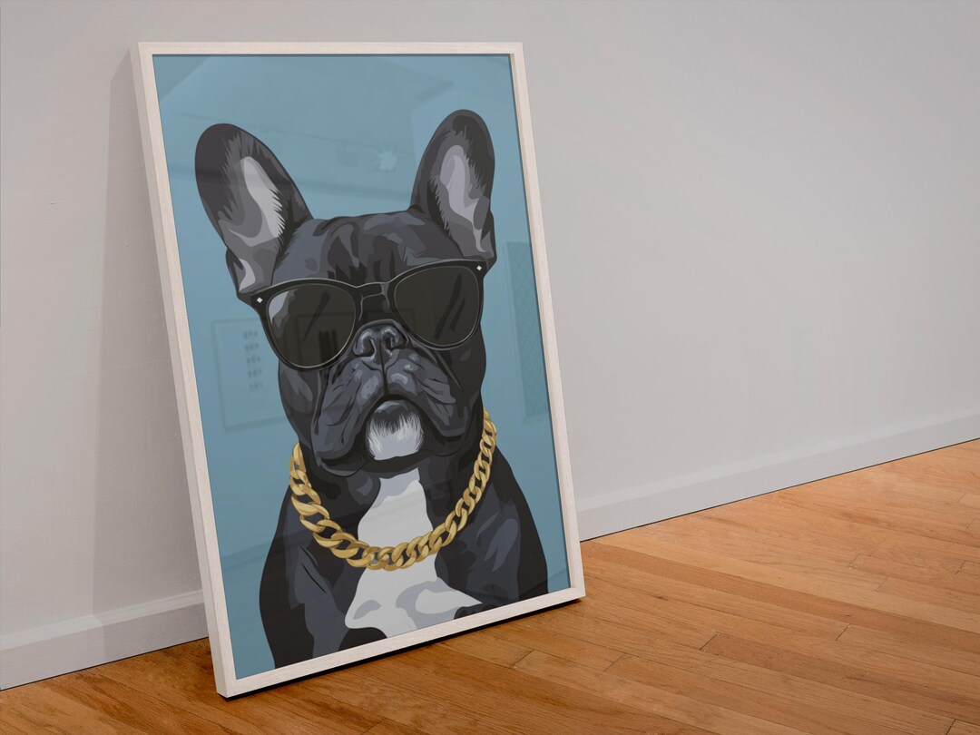 French Bull Dog Poster Modern Scandi Bulldog Art: Frenchie in Shades ...