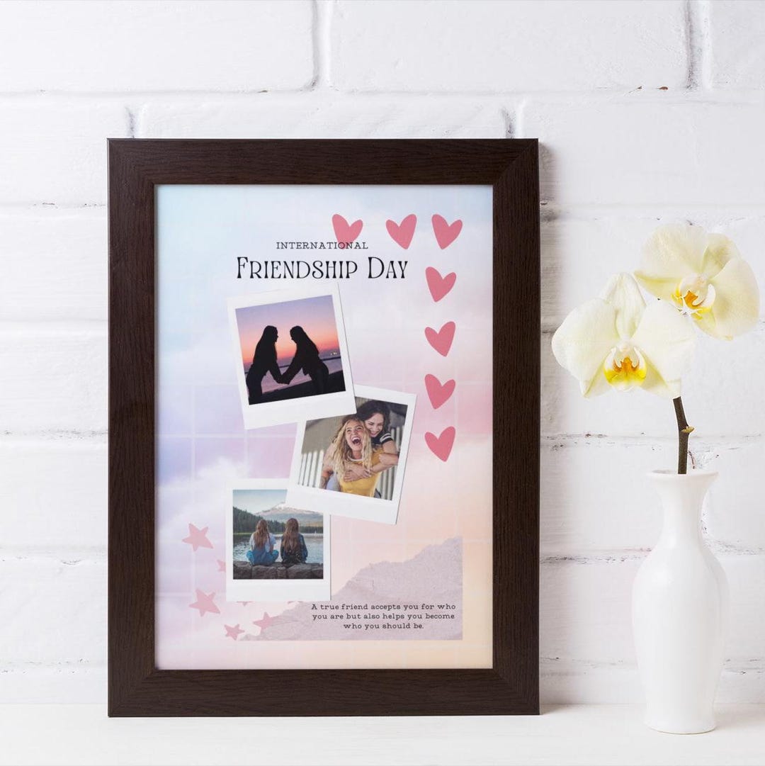 Personalized Friendship Day Poster Custom Photo Collage Wall Art Best ...