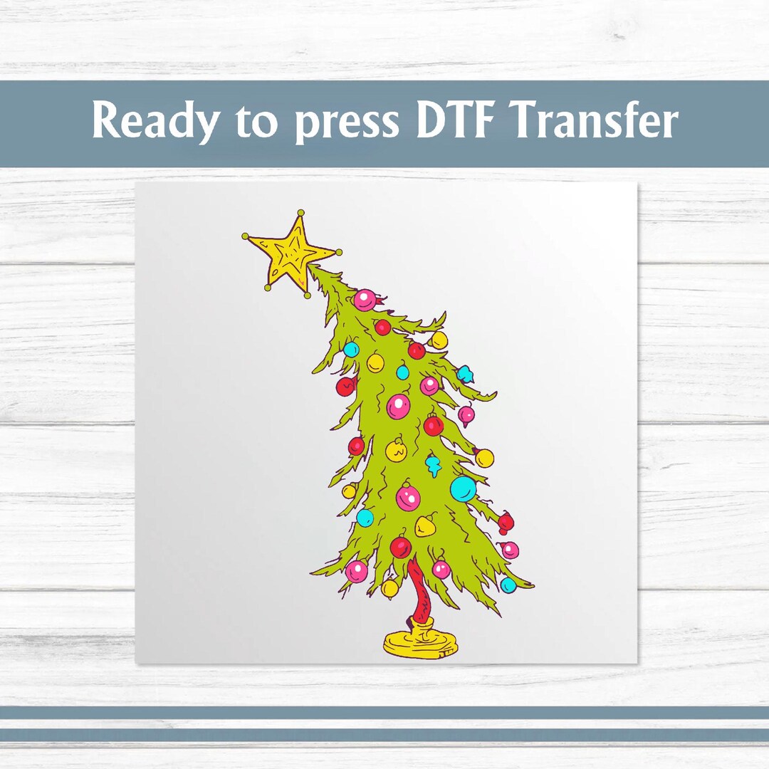 Whimsical Christmas Tree Ready to Press,christmas Grinch Tee DTF ...