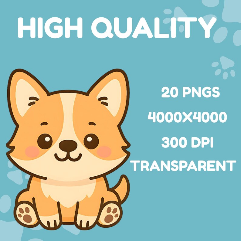 20 Cute Dog Clipart Bundle | Kawaii Puppy Pngs | Transparent Background ...
