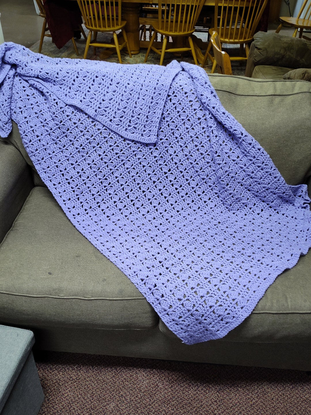 Periwinkle Throw Afghan - Etsy
