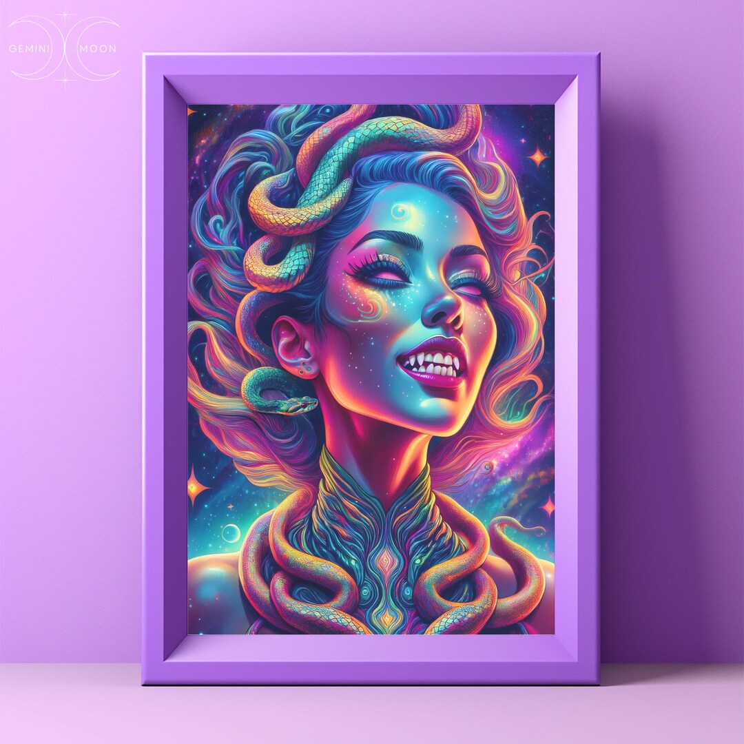 Cosmic Space Vampire Medusa Poster, Wall Art Print, Witchy Decor ...