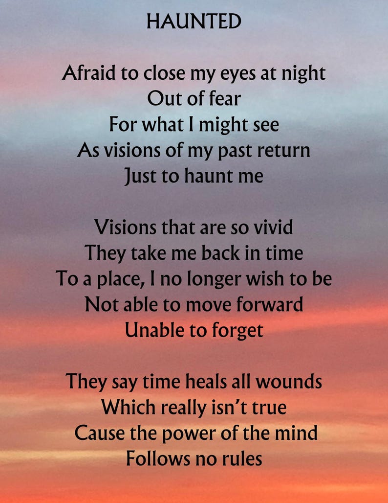 Haunted - A Poem of Past Memories - Etsy